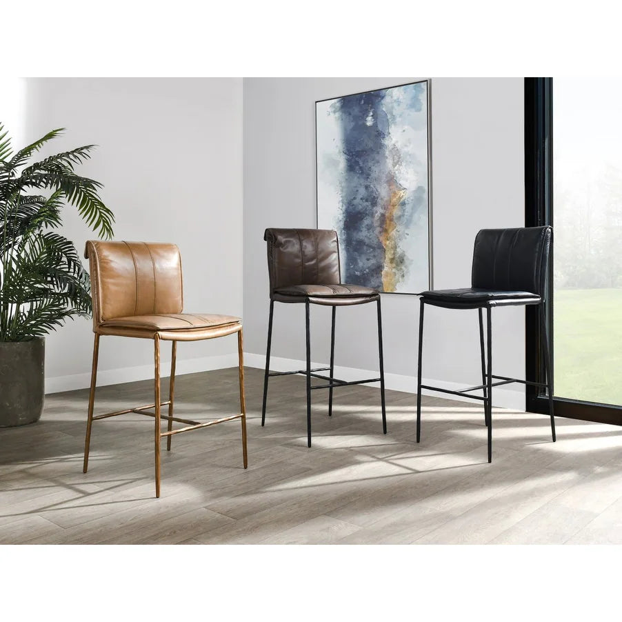 Mayer Leather Counter Stool - 3 Color choices - peter andrews