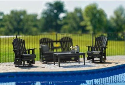 Poly Driftwood Outdoor Swivel Glider Sets - peter andrews