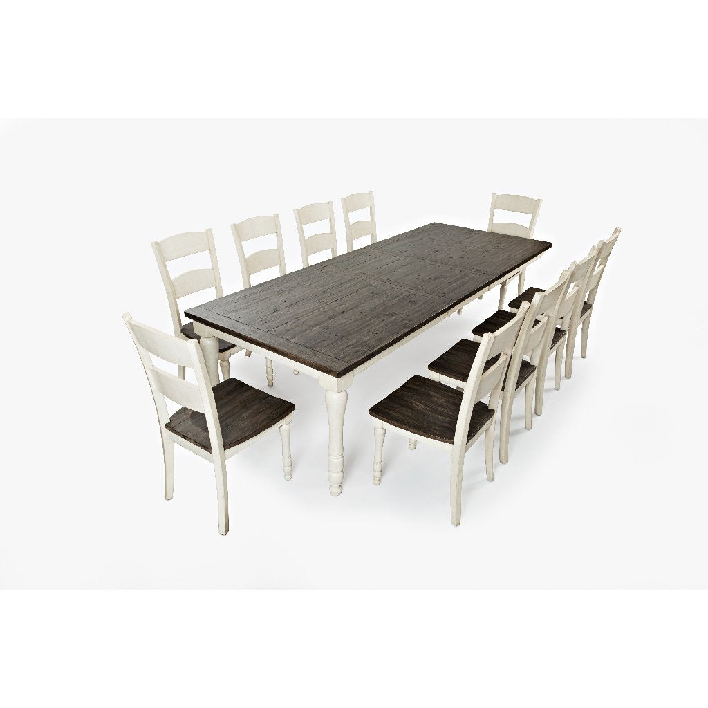 Loft 7-Pc Extendable Dining Set (84"-106")in Vintage White - peter andrews