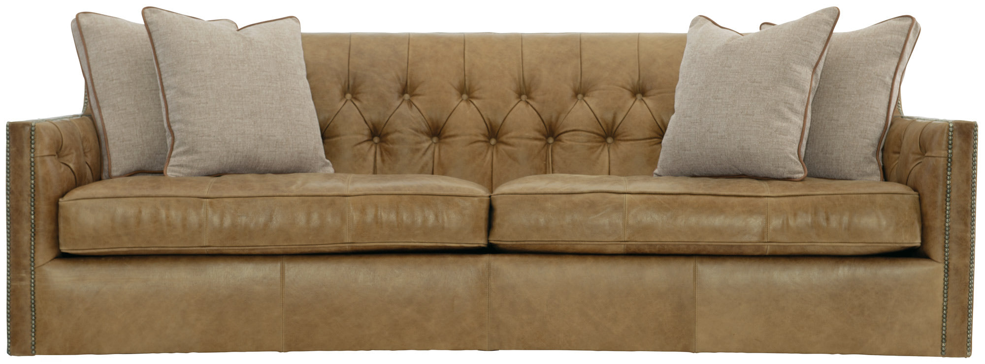 Bernhardt Leather Sofa With Nailhead Trim | Cabinets Matttroy